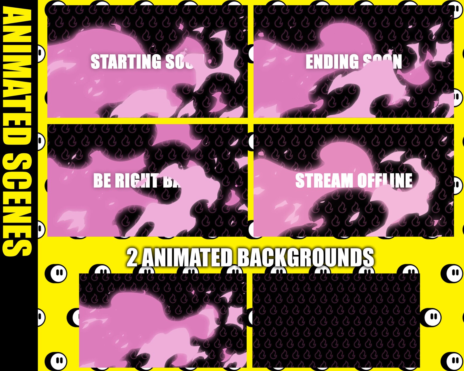 Fire Stream Pack Fiery Streaming Bundle for Twitch Flame Overlay for ...