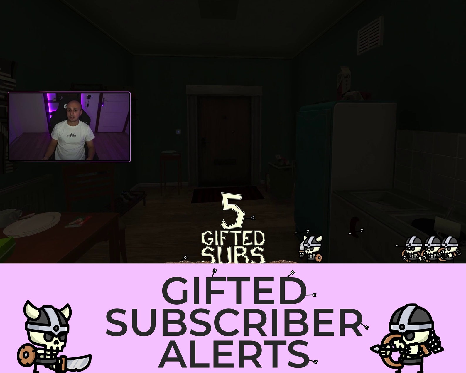 Tiny Skeleton Gifted Sub Alerts for Twitch Streams, Cute Kawaii Chibi ...