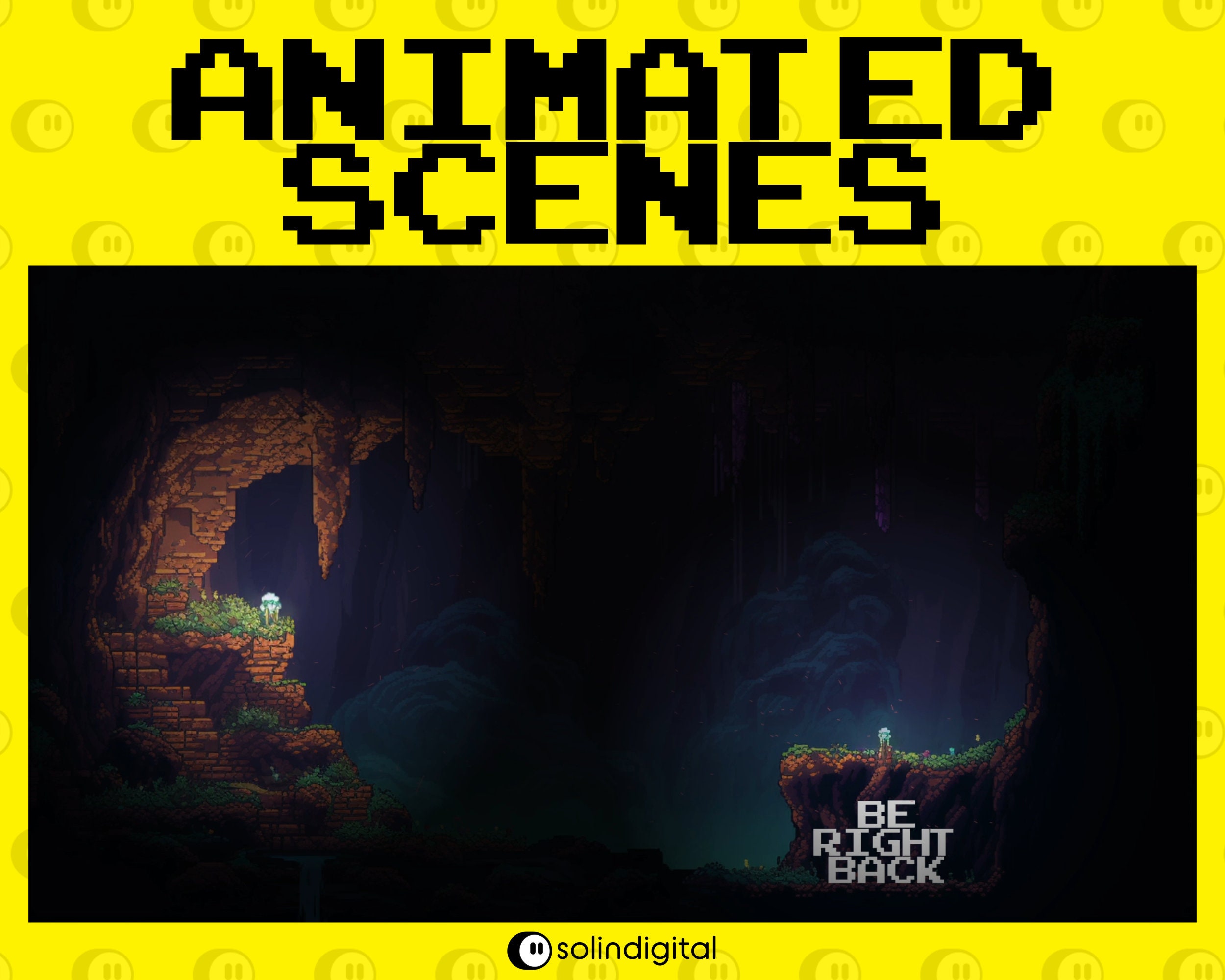 Pixel Cave Animated Scenes, BRB, Be Right Back, Starting Soon Twitch ...