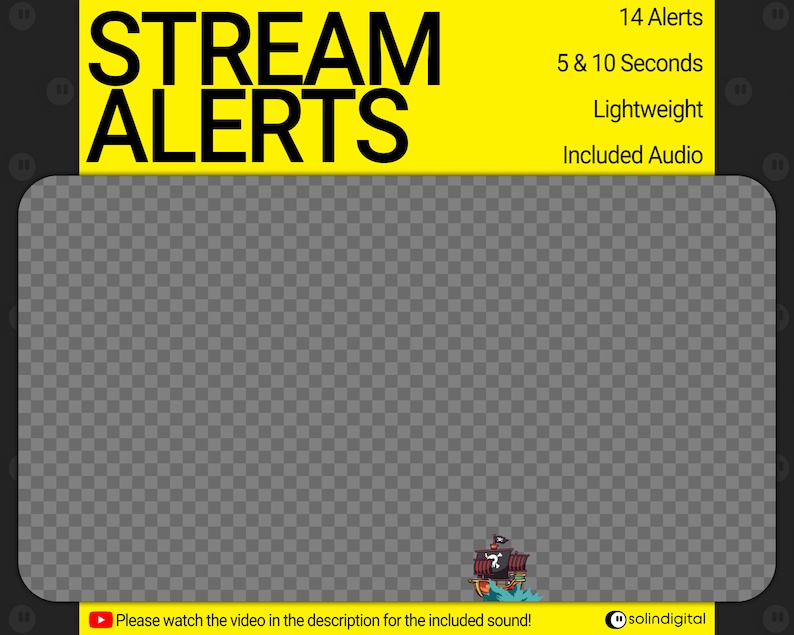 Pirate Ship Stream Alerts for Twitch, Animated One Sea Thieves Piece ...