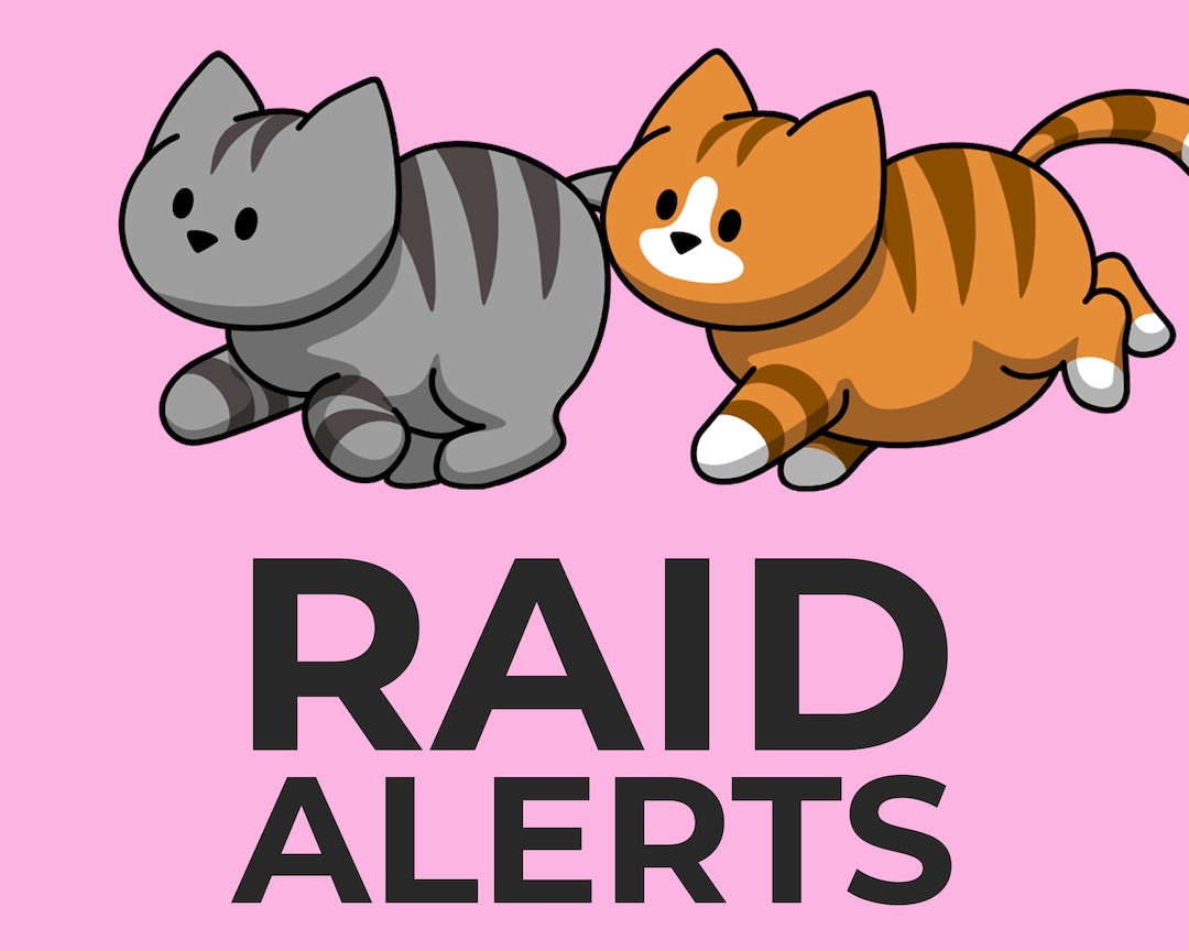 Cats Raid Alerts for Twitch Streamers, Chibi Cute Kawaii Funny Kittens ...