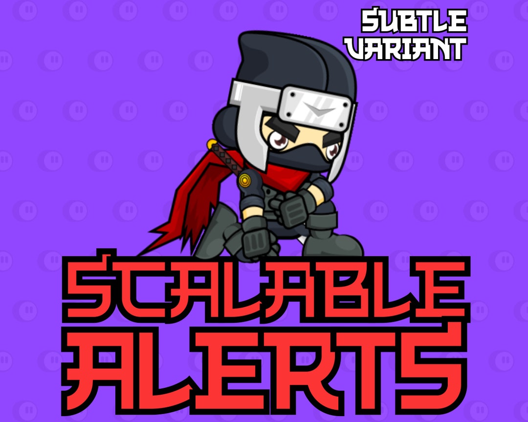 Ninja Scalable Stream Alerts for Twitch, Animated Anbu Kitsune Shinobi ...