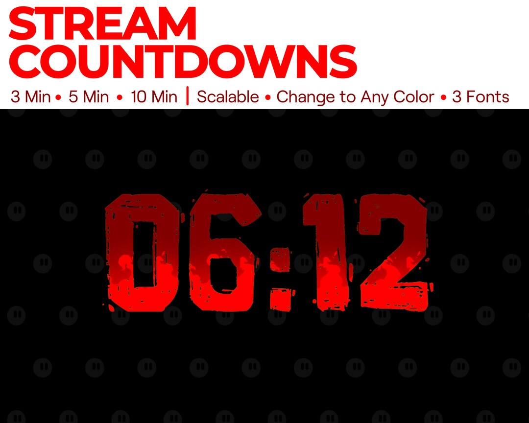 Fire Stream Countdown, Stream Starting Timer With 3 Fonts, 3, 5 and 10 ...