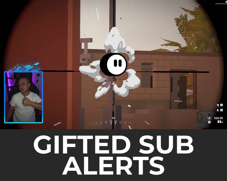 Custom Logo Gifted Sub Alerts for Twitch Streams Bit Cheer - Etsy