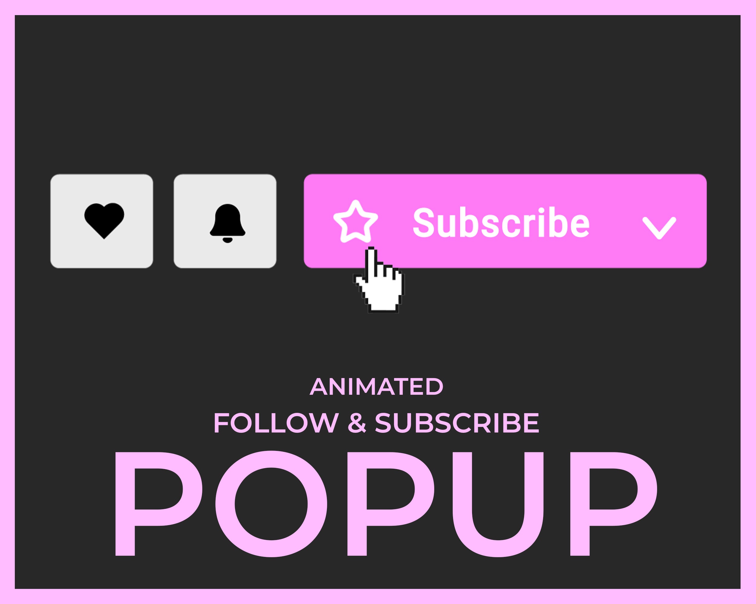 Animated Twitch Follow and Subscribe Pop-up Overlays, Cute Pink Theme ...
