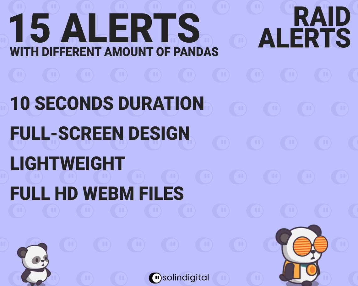 Panda Raid Alerts, Cute Chibi Host Kawaii Bear Funny Animal Animated ...