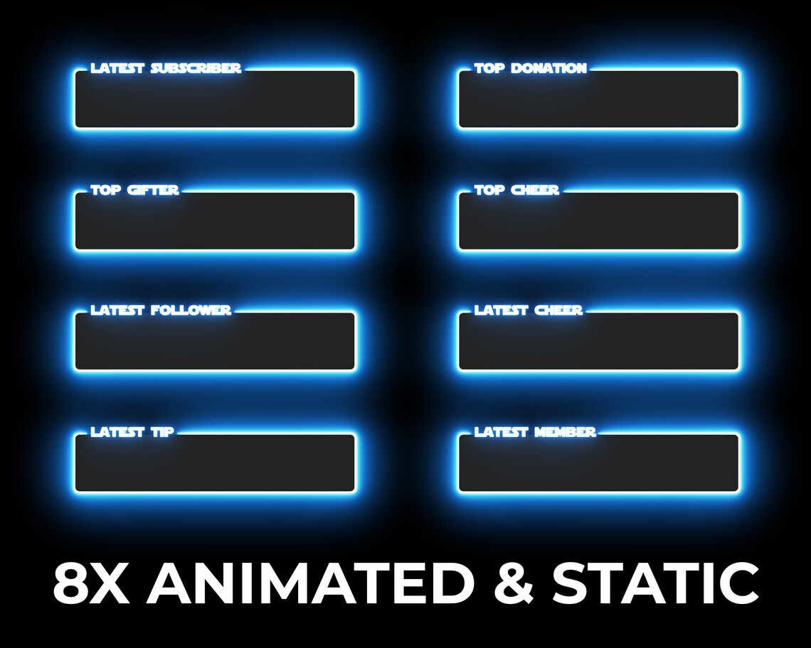 Animated Blue Saber Stream Labels Twitch Labels Latest - Etsy
