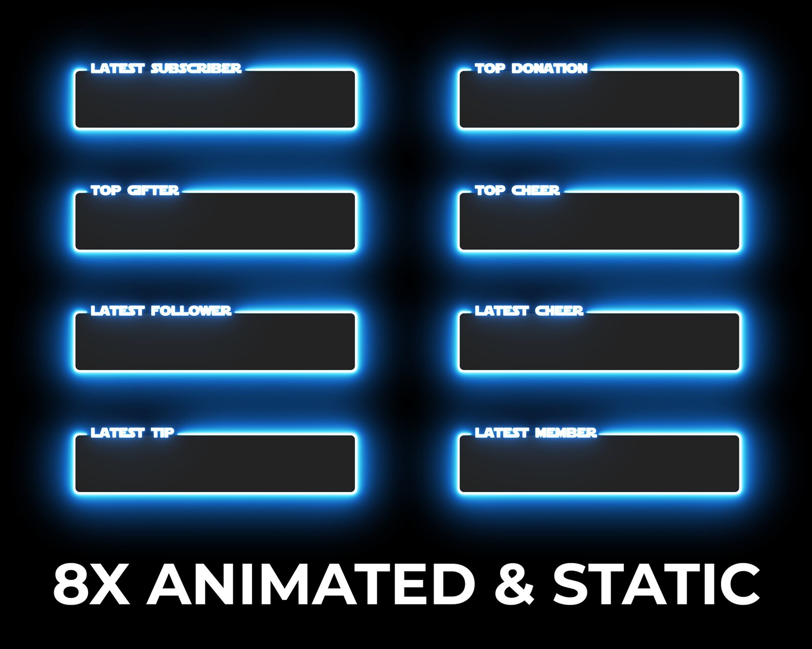 Animated Blue Saber Stream Labels Twitch Labels Latest - Etsy