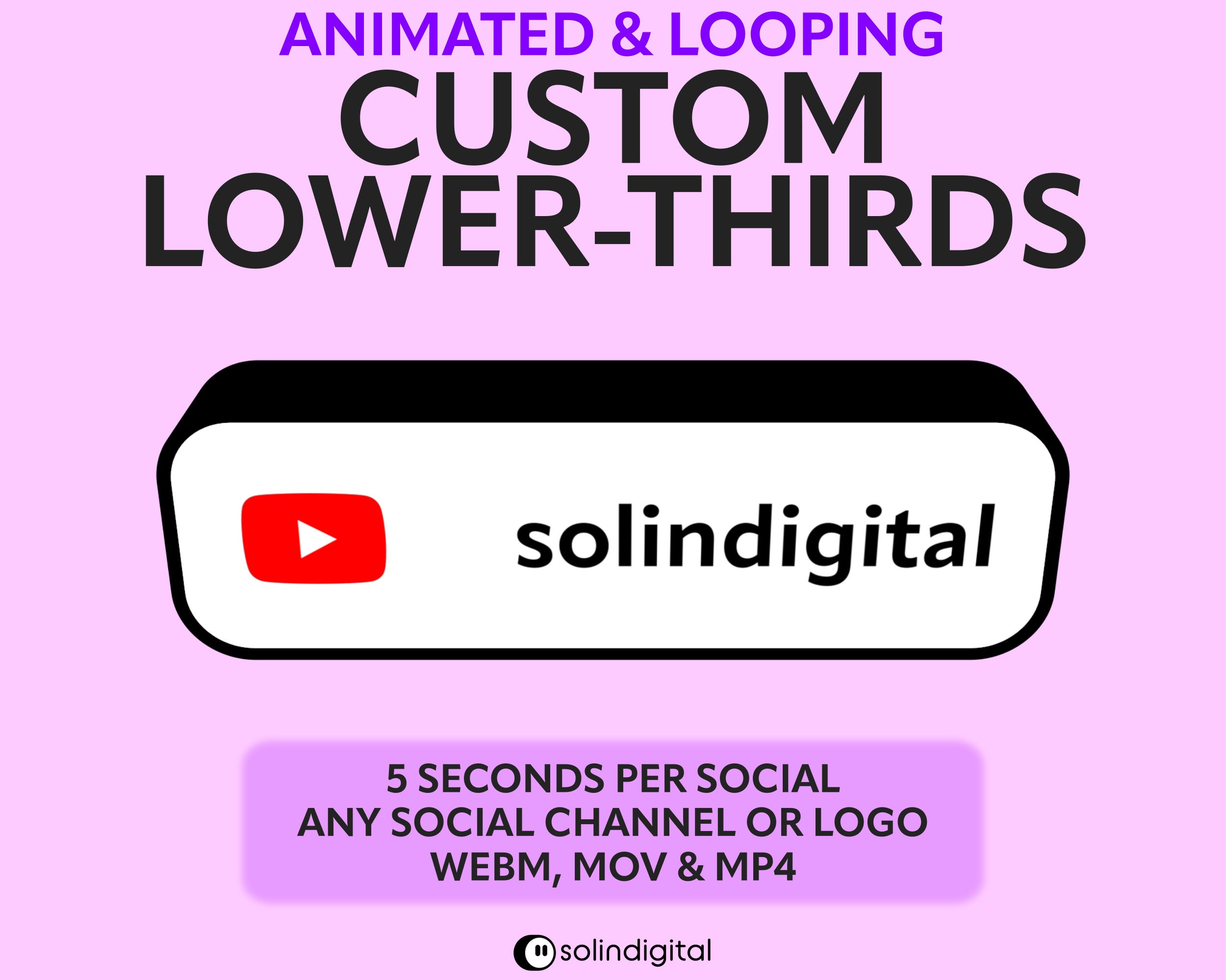 Custom Social Media Lower Thirds for Twitch, Youtube, Tiktok, Kick ...