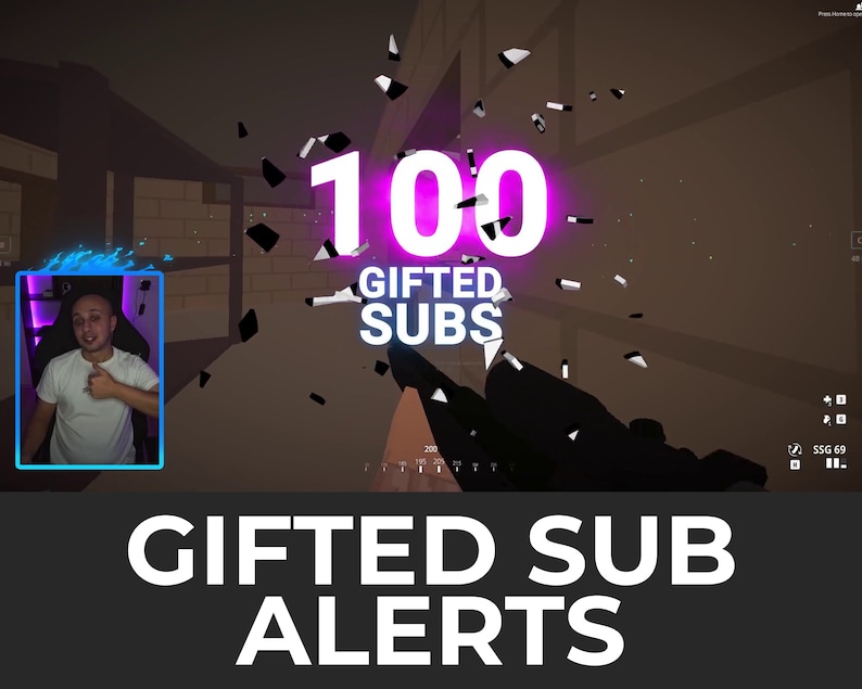 Custom Logo Gifted Sub Alerts for Twitch Streams Bit Cheer - Etsy