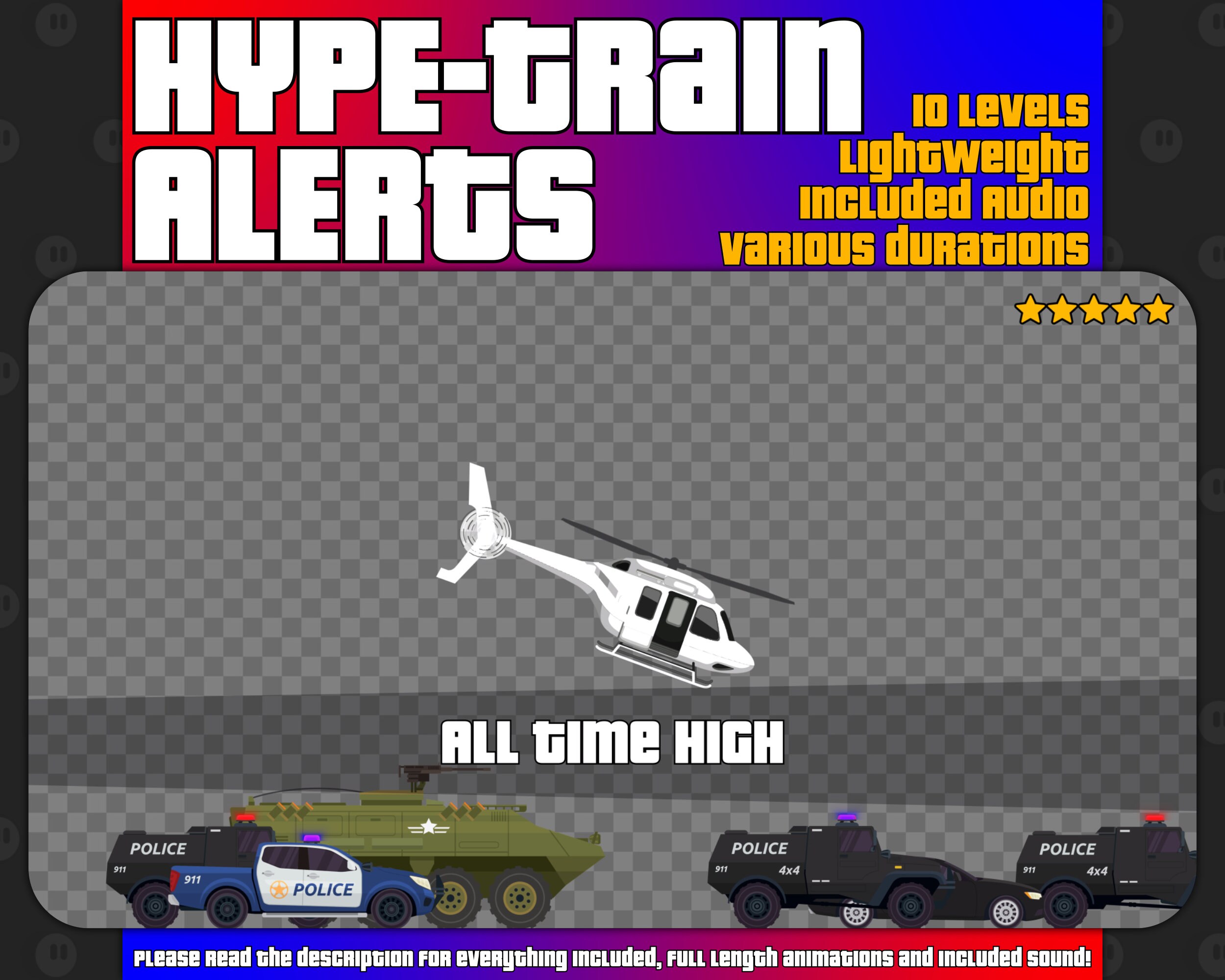 Police Chase Hype Train Alerts With Levels, Cops Grand Auto Speed ...