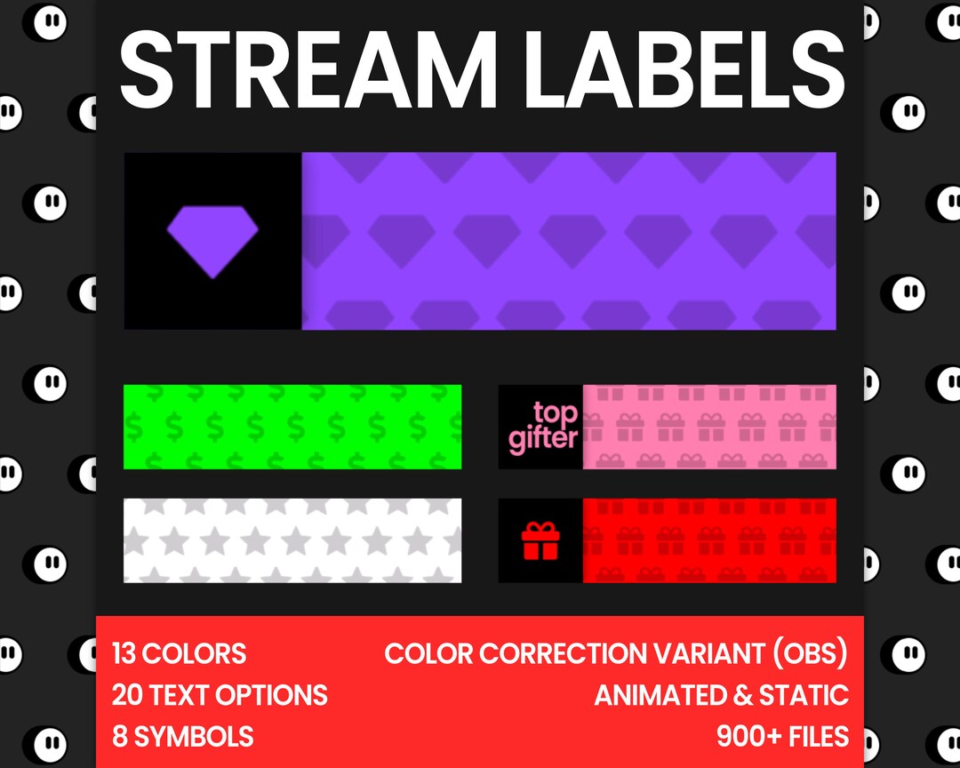 Sleek Stream Labels, Minimalist Cute Clean Animated Static Overlay ...