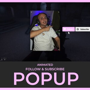 Animated Twitch Follow and Subscribe Pop-up Overlays, Cute Pink Theme ...