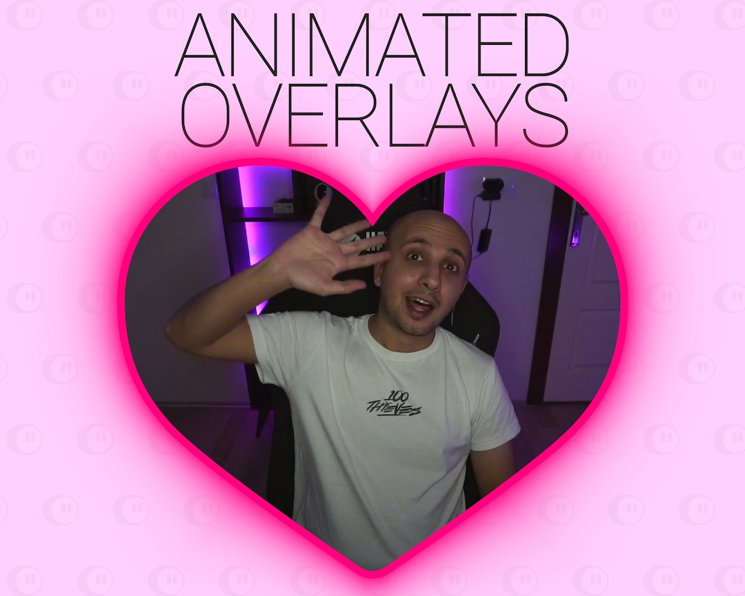 Heart Overlays, Animated and Static Camera Borders for Streaming, Cute ...