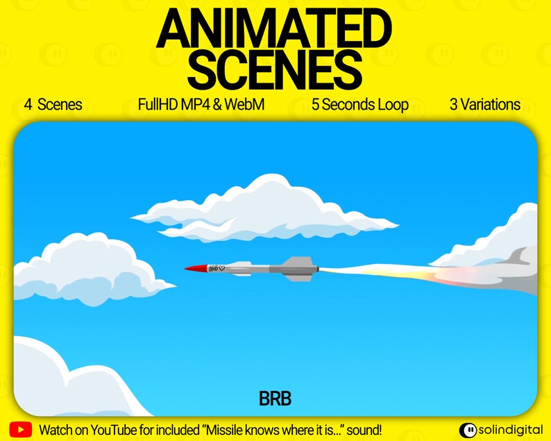 Missile Animated Scenes, BRB, Be Right Back, Starting, Ending Soon ...