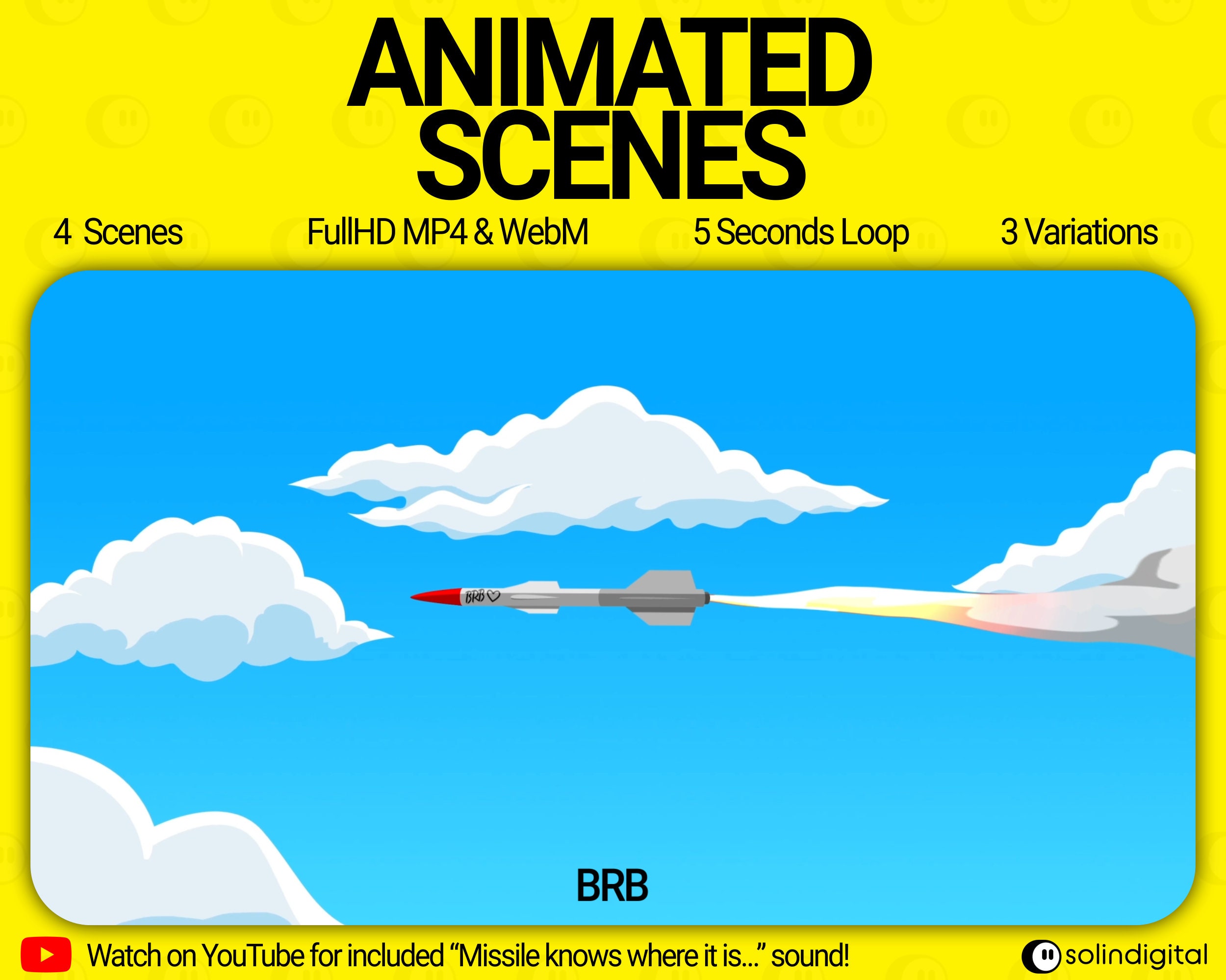 Missile Animated Scenes, BRB, Be Right Back, Starting, Ending Soon ...