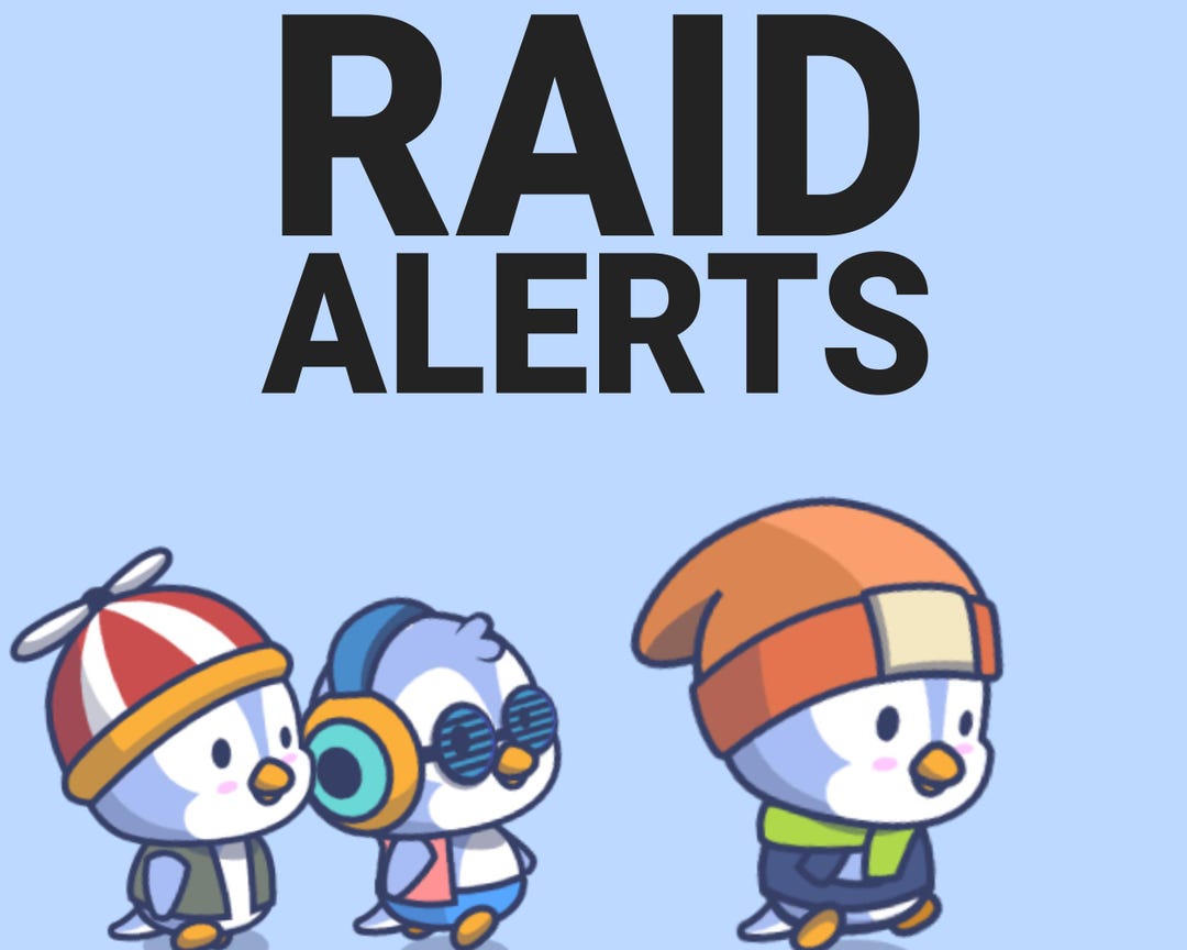 Penguin Raid Alerts, Cute Chibi Host Kawaii Bird Funny Animal Animated ...