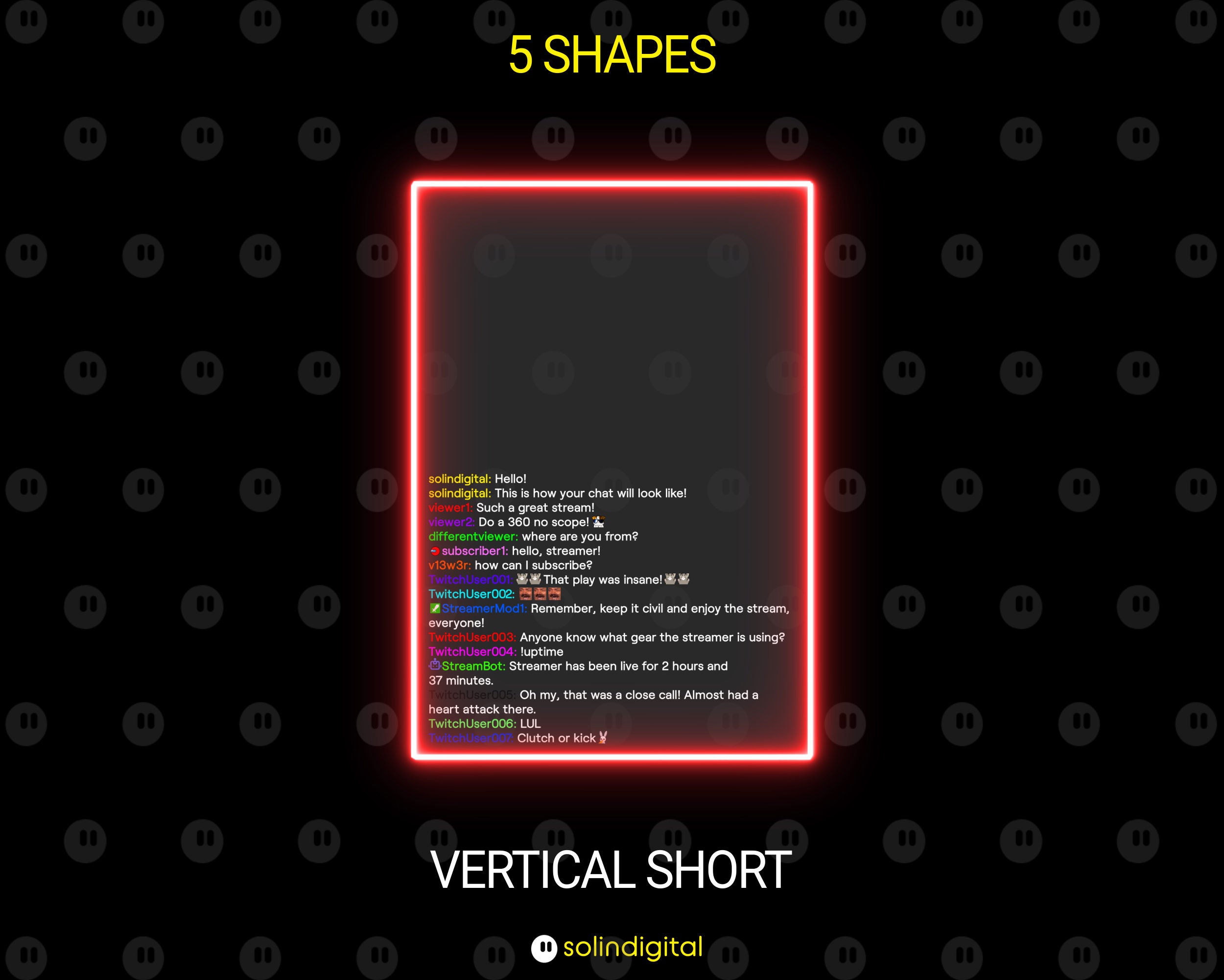 Saber Twitch Chat Box, 2 Layers, 5 Shapes, Animated and Static Space ...
