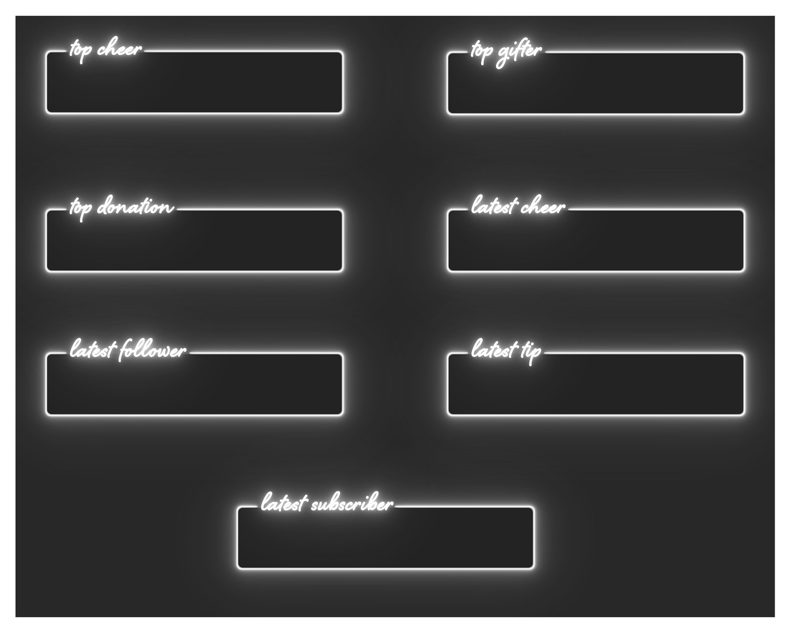 Animated Neon Stream Labels Twitch Labels Latest Follower - Etsy