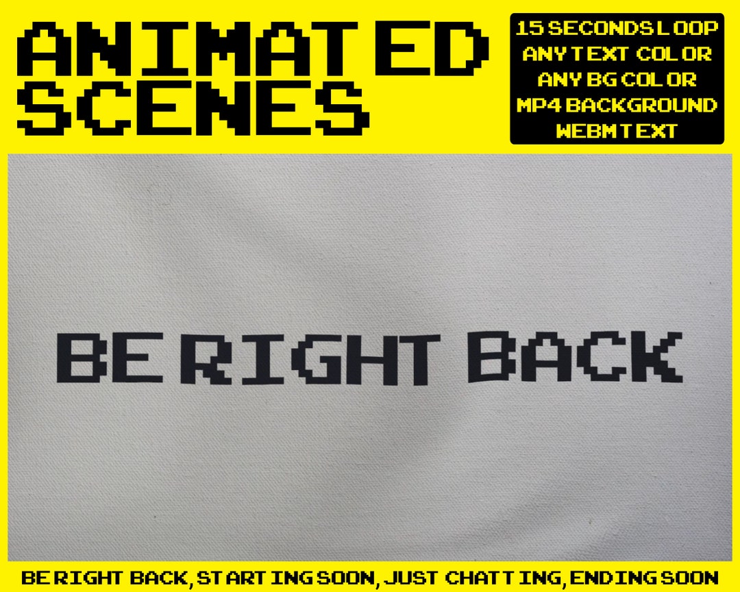 Fabric Animated Scenes, BRB, Be Right Back, Starting Soon Twitch ...