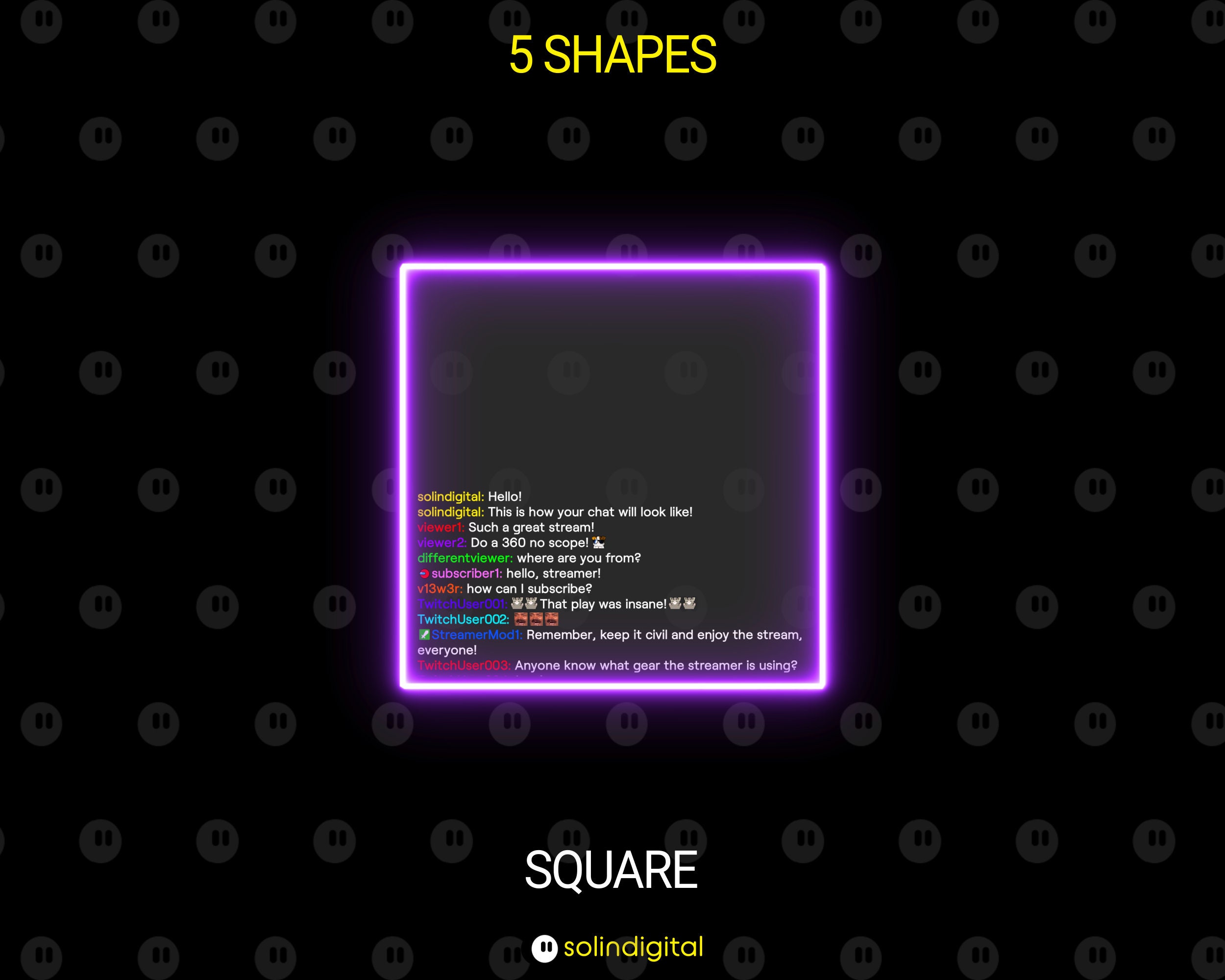 Saber Twitch Chat Box, 2 Layers, 5 Shapes, Animated and Static Space ...