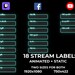 Animated Neon Stream Labels, Twitch Labels, Latest Follower Subscriber ...