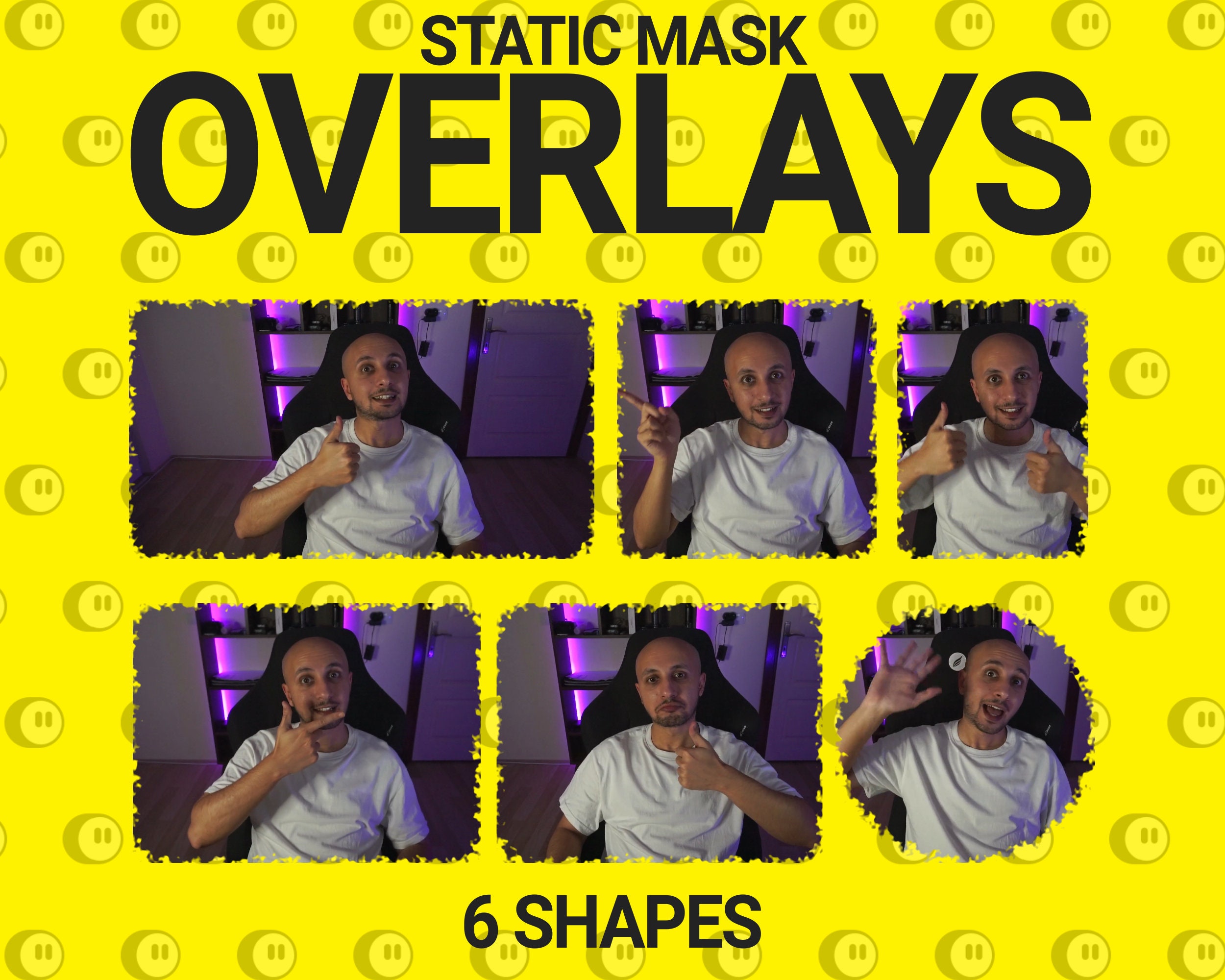 Chipped Mask Overlays, Rough Camera Borders for Streaming, Webcam ...