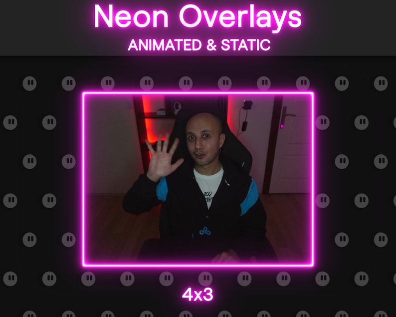 Neon Overlays, Animated and Static Camera Borders for Streaming, Cute ...