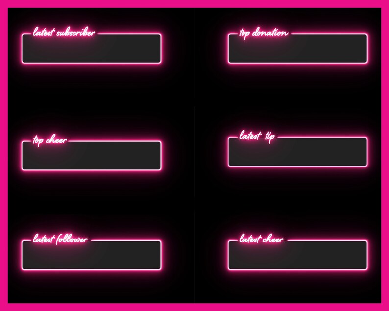 Animated Neon Stream Labels Twitch Labels Latest Follower - Etsy UK