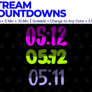 Water Stream Countdown, Stream Starting Timer With 3 Fonts, 3, 5 and 10 ...