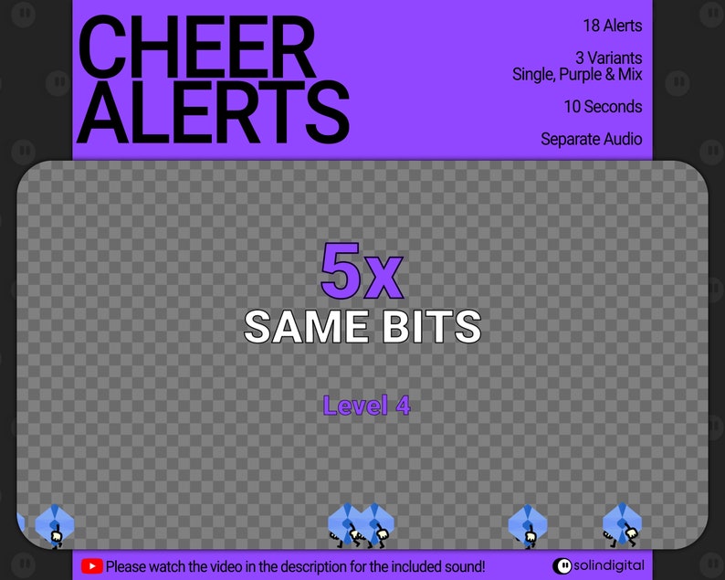 Running Bits Cheer Alerts, Diamond Funny Jewelry Cute Sound Overlay for ...