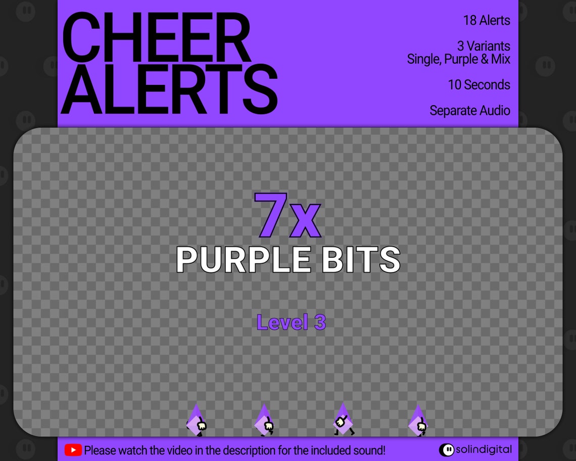 Running Bits Cheer Alerts, Diamond Funny Jewelry Cute Sound Overlay for ...