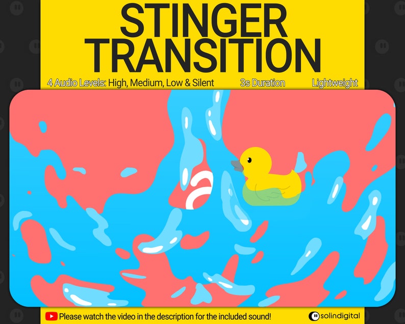 Rubber Duck Stinger Transitions, Animated Twitch Overlays With Sound ...
