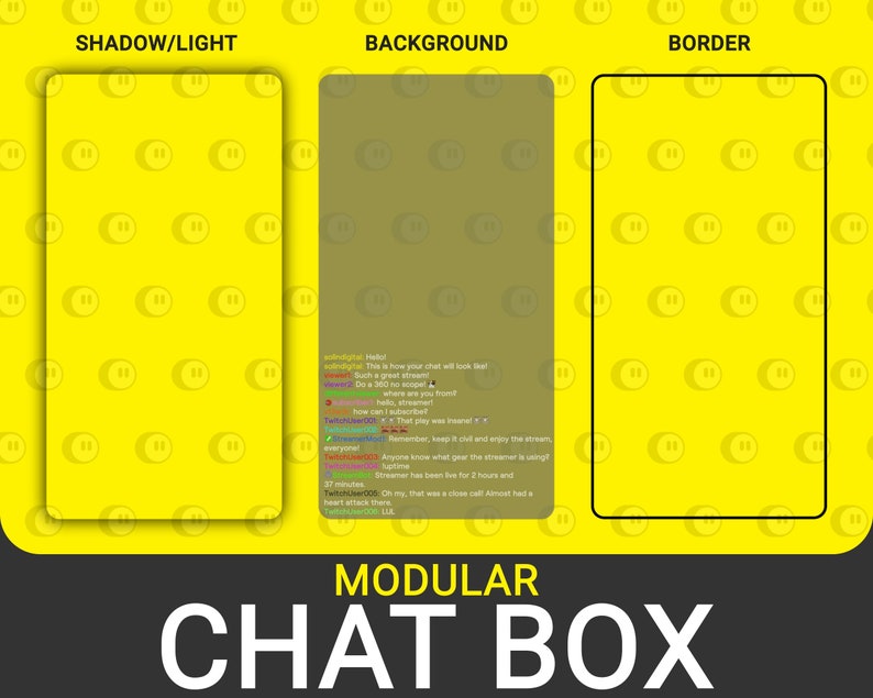 Modular Twitch Chat Box, 3 Layers, 5 Shapes, 11 Transparency, 4 ...