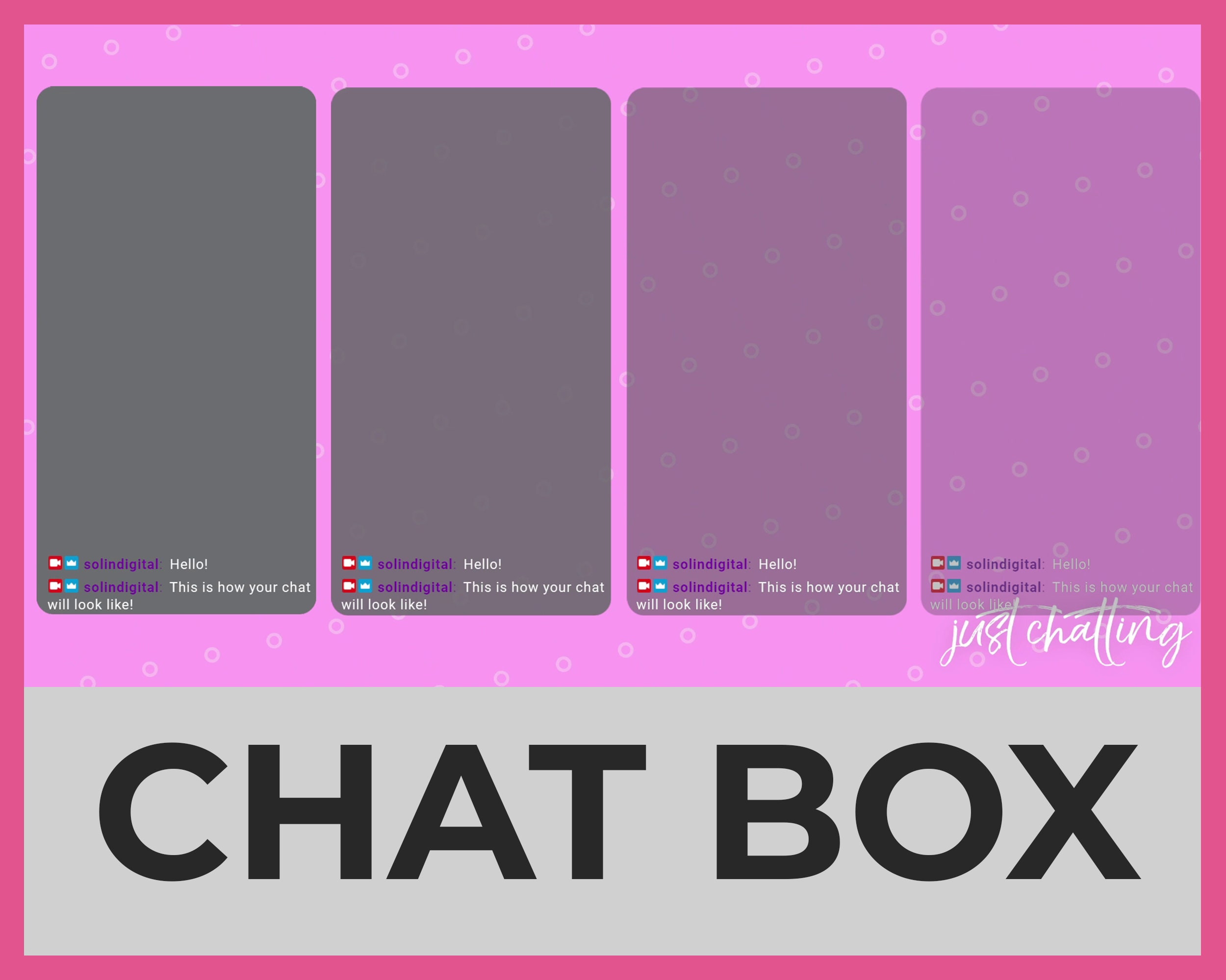 Twitch Chat Box Scalable Mix and Match Stream Overlays for - Etsy