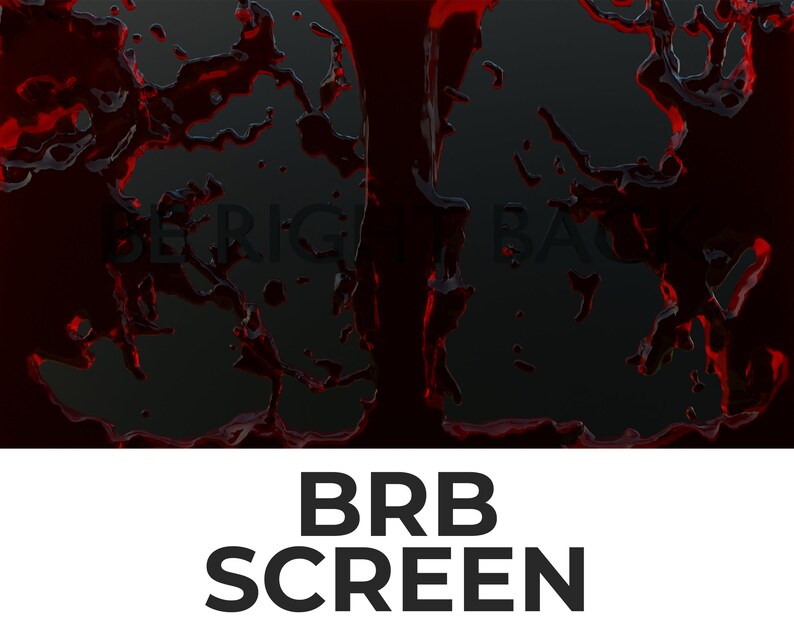 Blood Be Right Back Screen, BRB Animated Scene, Spooky Horror Halloween ...