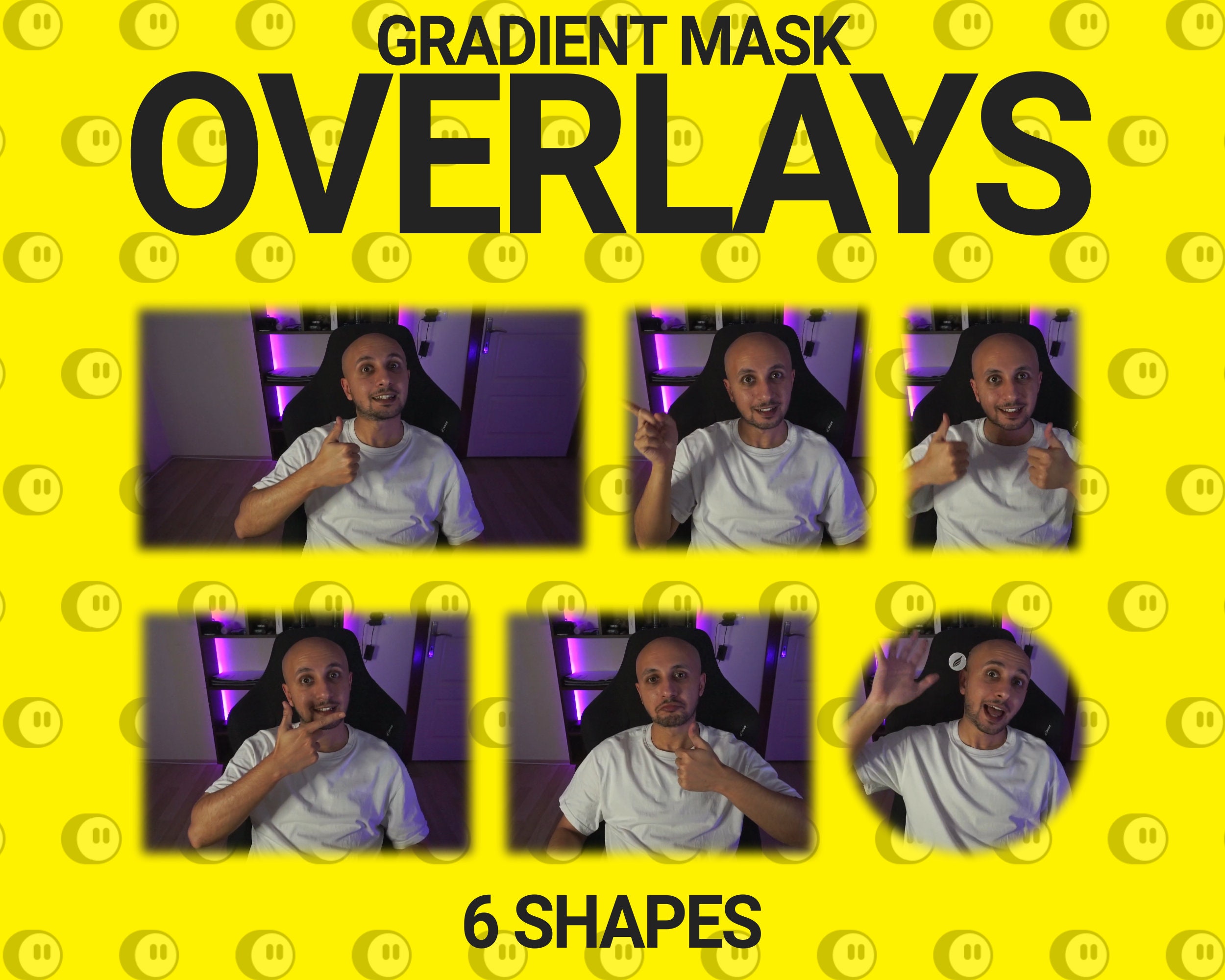Transparent Gradient Mask Overlays, Fading Camera Borders for Streaming ...