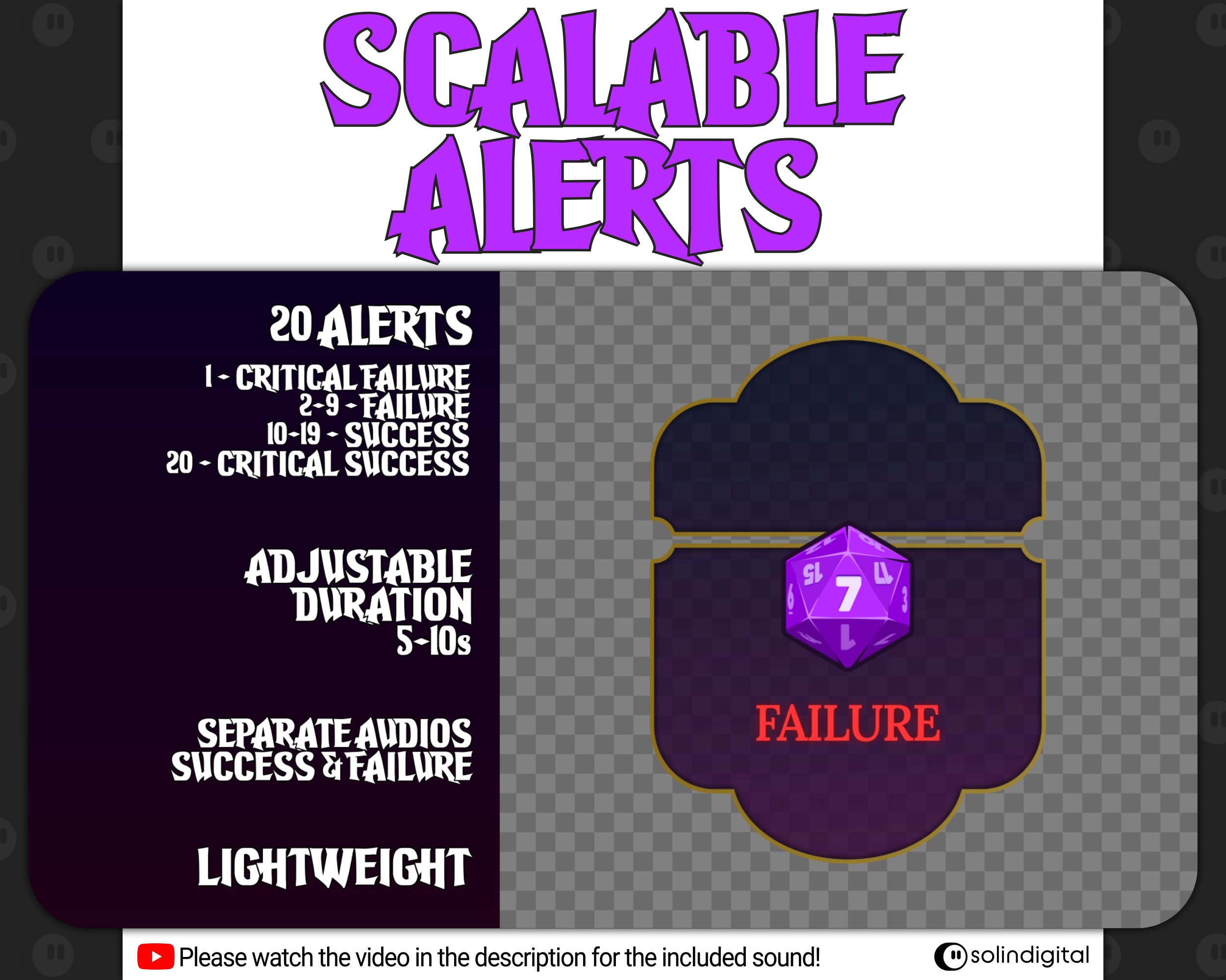 Dice Roll Scalable Alerts for Twitch, Animated Dragon Dungeon Tabletop ...