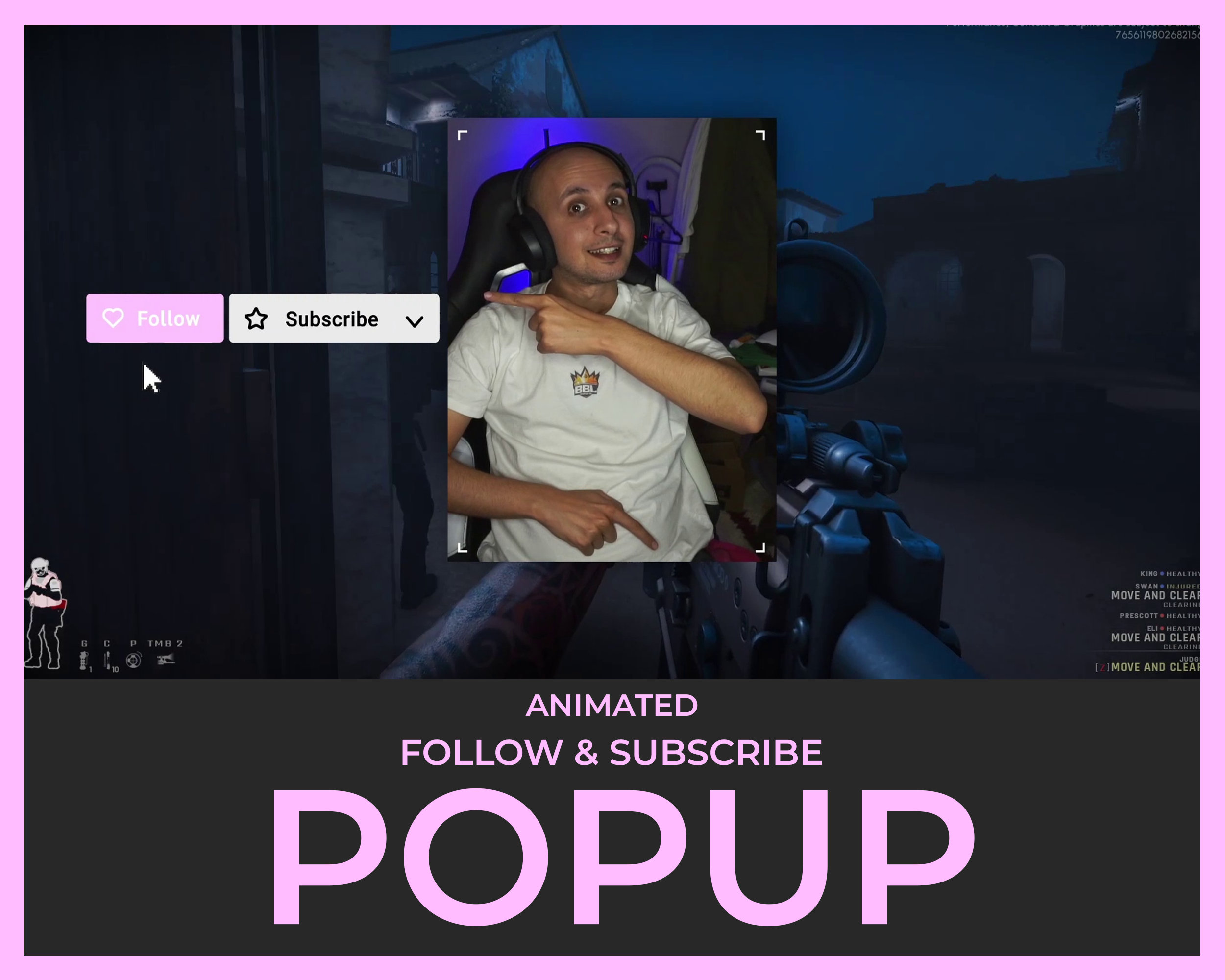 Animated Twitch Follow and Subscribe Pop-up Overlays Cute - Etsy