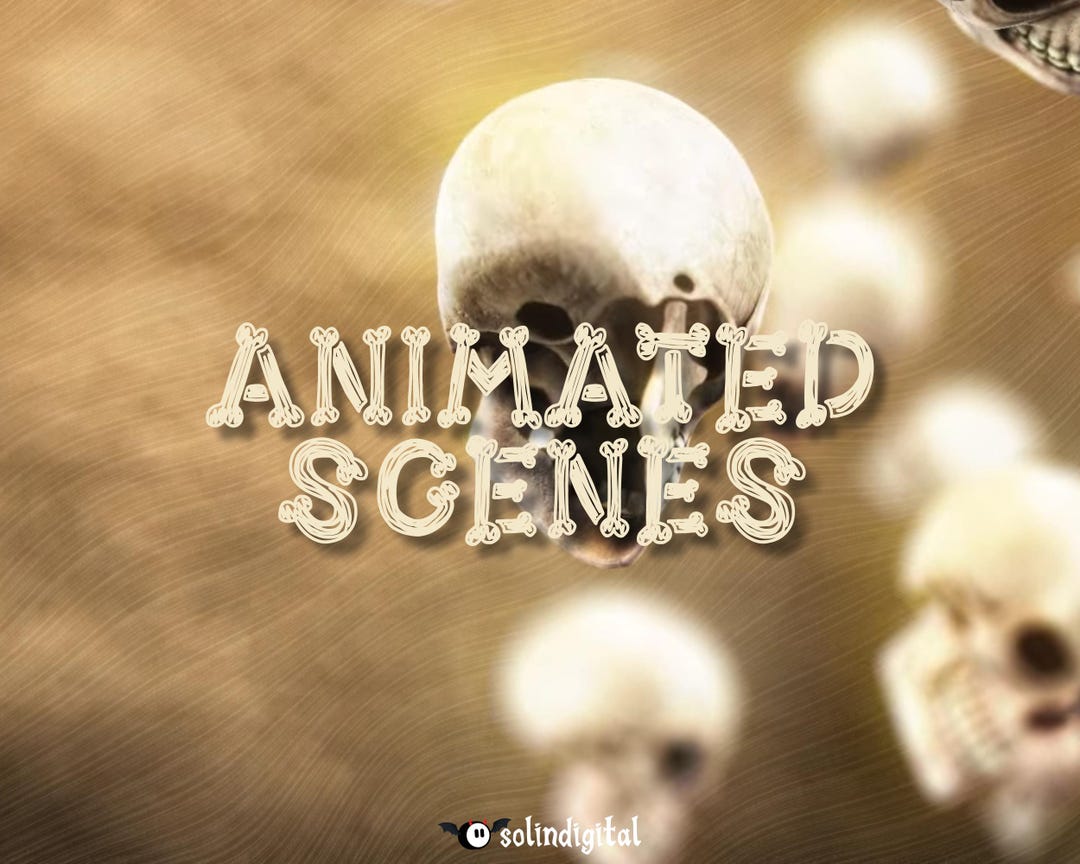 Skulls Animated Stream Scenes | Spooky 3D Skeleton Undead Halloween ...