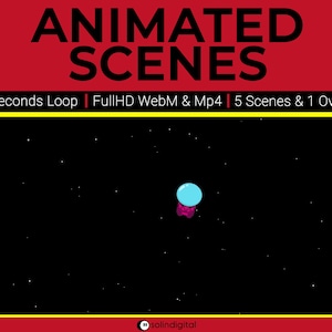Astronaut Animated Scenes, BRB, Be Right Back, Starting Soon Twitch ...