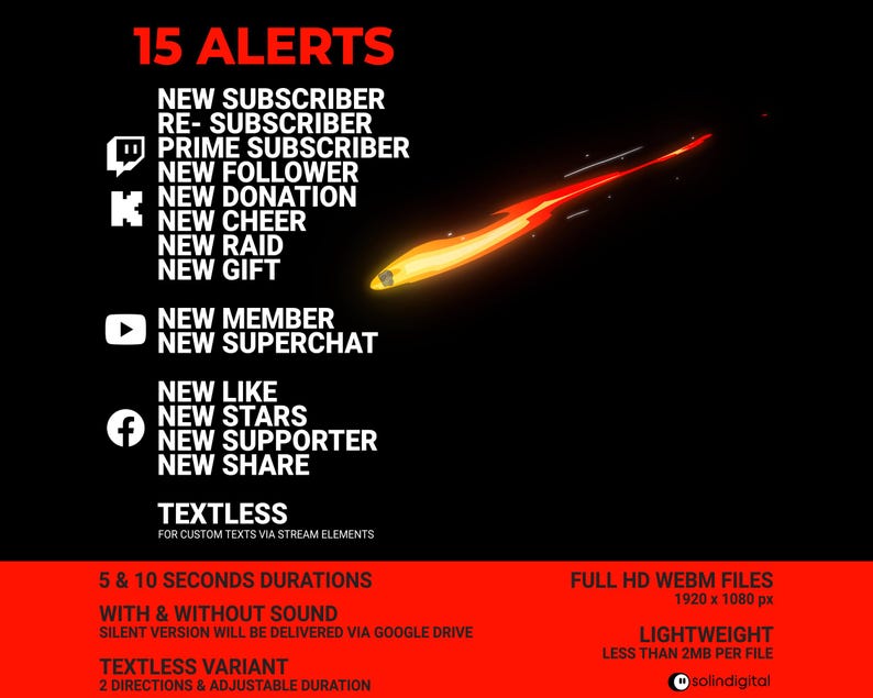 Meteor Stream Alerts, Comet Fall Impact Fire Overlay Sound Assets With ...