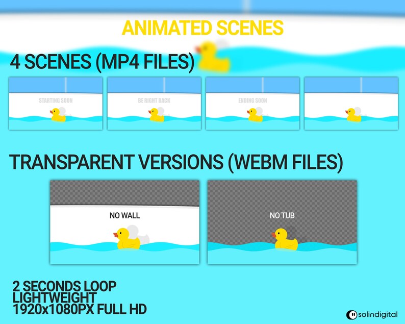 Rubber Duck Animated Scenes, BRB, Be Right Back, Starting Ending Soon ...