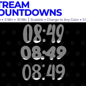 Water Stream Countdown, Stream Starting Timer With 3 Fonts, 3, 5 and 10 ...