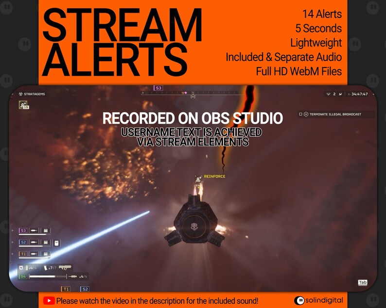 Lightning Strike Stream Alerts for Twitch, Electric Thunder Flash ...