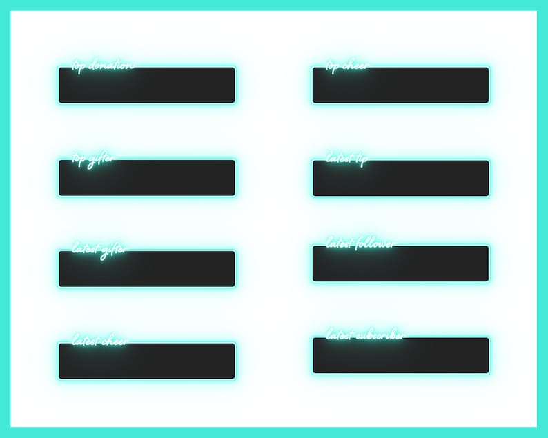 Animated Neon Stream Labels Twitch Labels Latest Follower Etsy