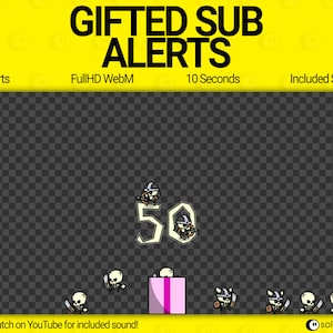 Tiny Skeletons Gifted Subscriber Alerts for Twitch Streamers, Chibi ...