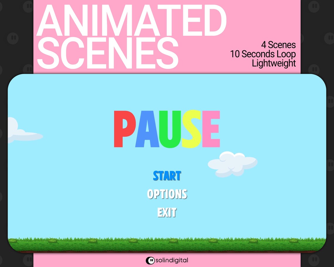 Game Title Screen Animated Scenes, BRB, Be Right Back Screen, Twitch ...
