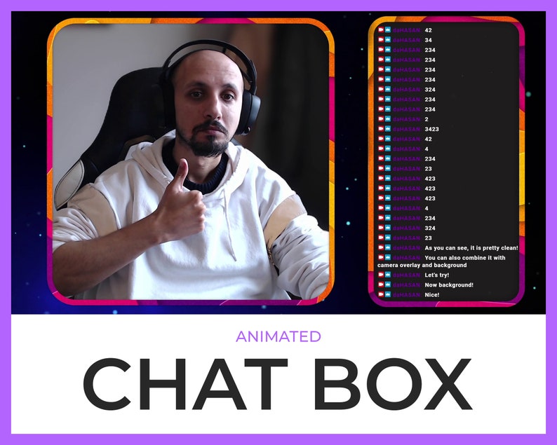 Twitch Animated Chat Box évolutif coloré superpositions de - Etsy France