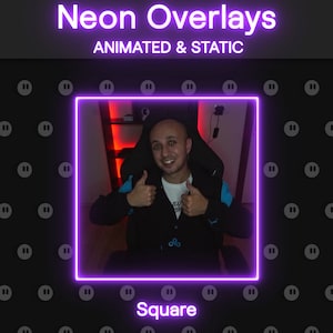 Neon Overlays, Animated and Static Camera Borders for Streaming, Cute ...